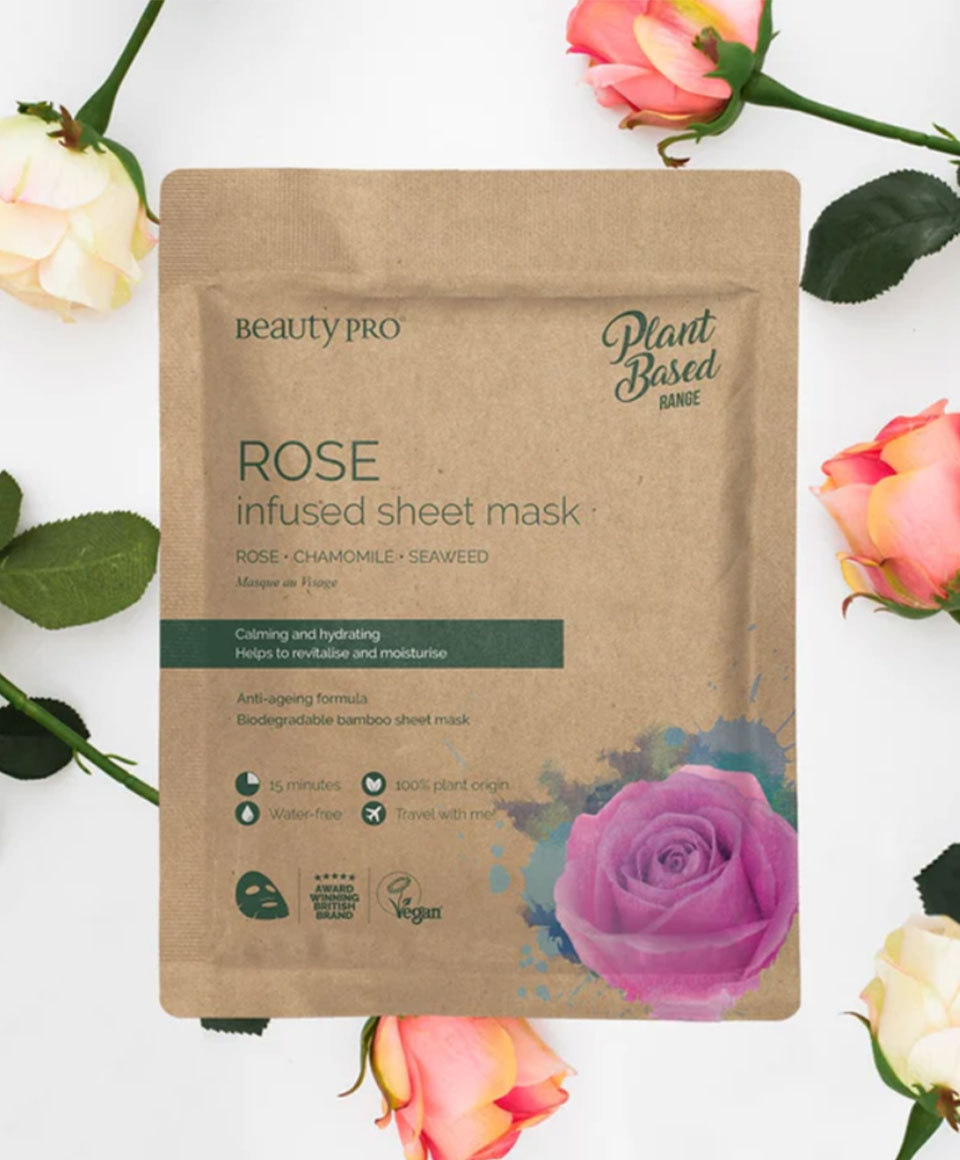 masks | Plant Based Range Rose Infused Sheet Mask - PaksWholesale