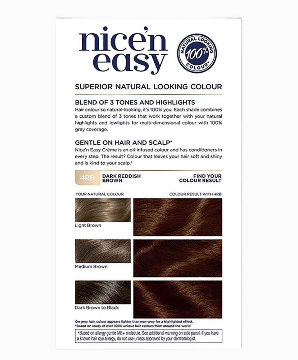 clairol nice n easy | Nice N Easy Creme Permanent Color 4RB Dark ...