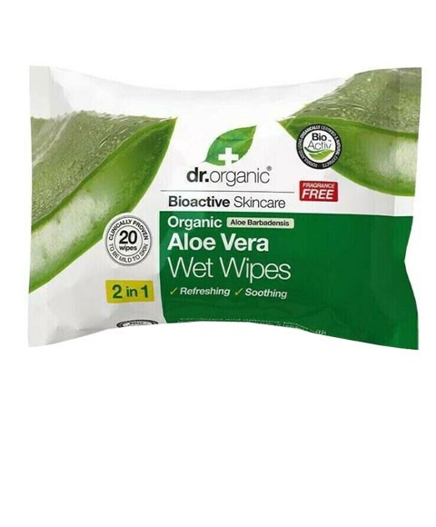 dr organic dr organic | Organic Aloe Vera Wet Wipes 2 In 1 - PaksWholesale