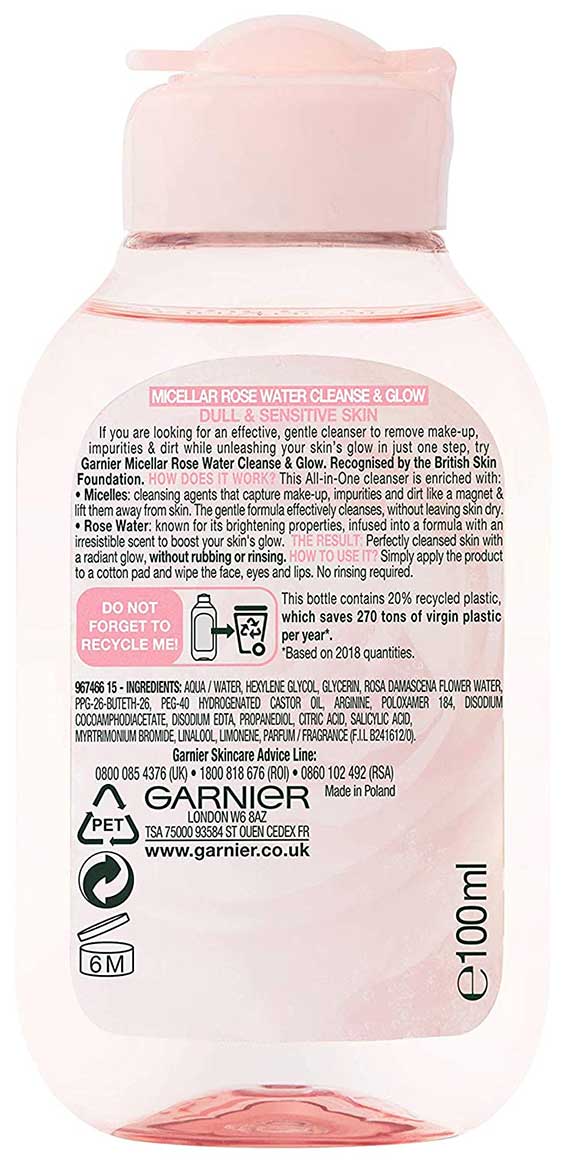 garnier skin active | Skin Active Micellar Rose Water Clean And Glow ...